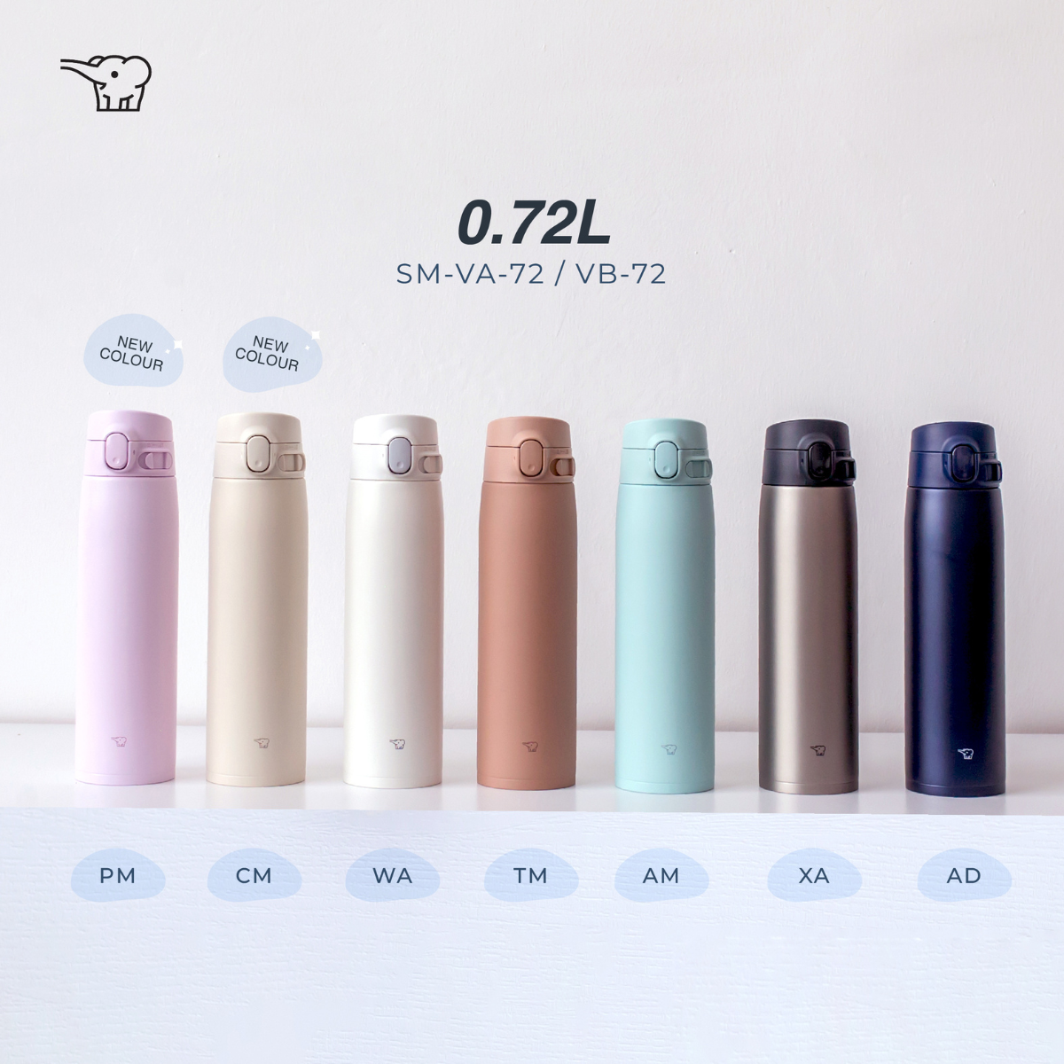 ZOJIRUSHI 0.6L/0.72L/0.95L S/S ONE TOUCH FLIP-OPEN MUG - SM-VB60/VA72/VB72/VB95/VS95