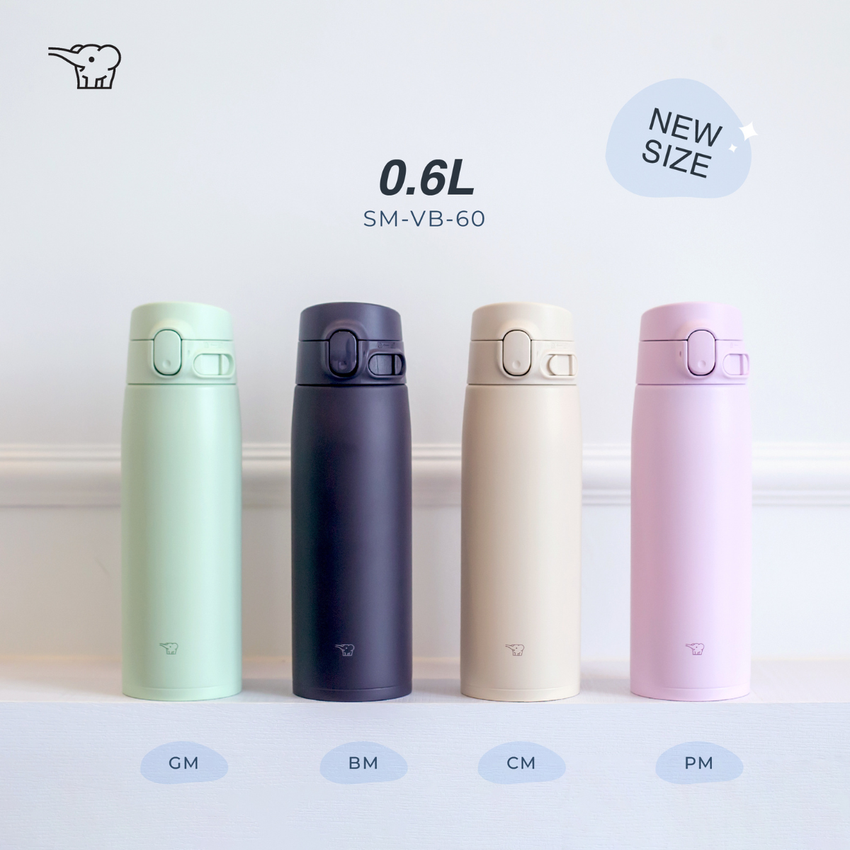 ZOJIRUSHI 0.6L/0.72L/0.95L S/S ONE TOUCH FLIP-OPEN MUG - SM-VB60/VA72/VB72/VB95/VS95